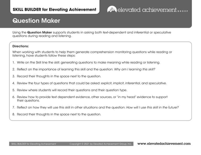 Downloadable Resources - Elevated Achievement Group, Inc